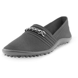 Leguano Damen Barfu&szlig;schuh &raquo;LADY FAMOUS&laquo; Flats, Ballerina, Bequemschuh mit goldfarbener Zierkette schwarz 39