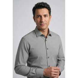 OLYMP Herren OLYMP Langarmhemd &raquo;Luxor 24/Seven&laquo; Businesshemd, Jersey, modern fit, New Kentkragen grau 43, N-Gr