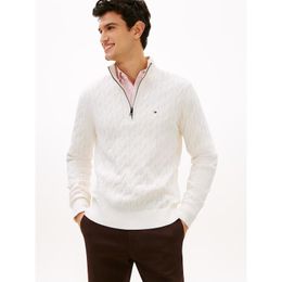 Tommy Hilfiger Herren Strickpullover &raquo;CLASSIC COTTON CABLE ZIP MOCK&laquo; mit modischem Zopfmuster S