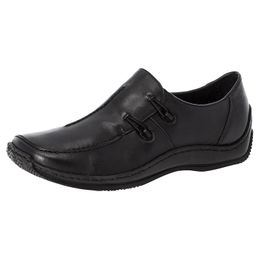 Rieker Damen Slipper Schlupfschuh, Freizeitschuh, Halbschuh mit Stretcheinsatz schwarz 36