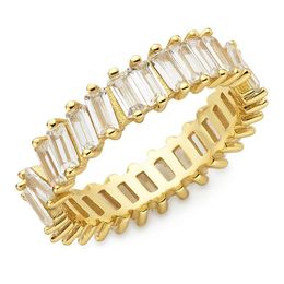Firetti Damen Fingerring &raquo;Schmuck, Geschenk, Silberring gelbgoldfarben vergoldet&laquo; mit Zirkonia (synth.) 58, Silber 925 (Sterlingsilber), 5,3mm