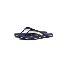 Tommy Hilfiger Damen Zehentrenner &raquo;TH CROCHET SUMMER SANDAL&laquo; Dianette, Strandschuh in sommerlicher H&auml;keloptik blau 37