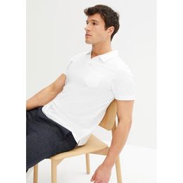 bonprix Herren bonprix Poloshirt bequeme Passform, reine Baumwolle, Umlegekragen und Brusttasche wei&szlig; 60/62 (XXL)