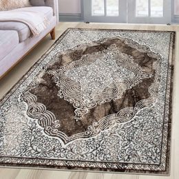 OTTO home Teppich &raquo;Harvii, kurzflor&laquo; rechteckig 8 mm H&ouml;he Orient-Design, weiche Haptik, Wohnzimmer, Esszimmer, Schlafzimmer braun Kunstfaser B : 60cm 