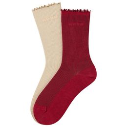 Hugo Underwear Damen HUGO Underwear Basicsocken &raquo;2P RS LETTUCE CC W&laquo; 2 Paar tlg. Bund leicht gekr&auml;uselt 39-42