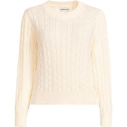 LANDS' END Zopfmuster-Pullover DRIFTER f&uuml;r Damen in Petite-Gr&ouml;&szlig;e, Damen, size: petite, Elfenbein, Baumwolle, by Lands' End