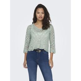 Jacqueline de Yong Jdy Damen JDY Strickpullover &raquo;JDYNEW SUN 3/4 CROPPED PULLOVER KNT NOOS&laquo; gr&uuml;n XS