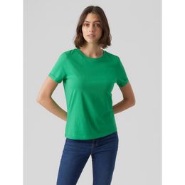V&eacute;ro Moda Vero Moda Damen Kurzarmshirt &raquo;VMPAULA S/S T-SHIRT NOOS&laquo; Baumwolle, regular fit gr&uuml;n M