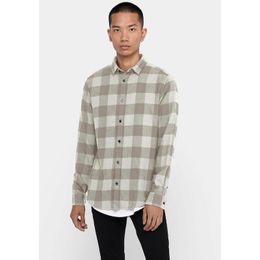Only & Sons Only & Sons Herren ONLY & SONS Karohemd &raquo;GUDMUND LS CHECKED SHIRT&laquo; Baumwolle, slim fit wei&szlig; XL, N-Gr