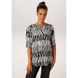 Aniston Casual Damen Aniston CASUAL Schlupfbluse mit extravagantem Streifenmuster 42