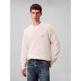 Calvin Klein Jeans Herren Rundhalspullover &raquo;LS EZ COTTON WAFFLE CRWNK SWTR 9&laquo; Rundhalsausschnitt, regular fit M