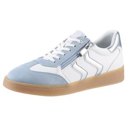 Marco Tozzi Damen Marco Tozzi Plateausneaker , Freizeitschuh, Halbschuh, Schn&uuml;rschuh mit Kontrastbesatz blau 41
