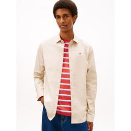 Tommy Jeans Herren Langarmhemd &raquo;Sabim Stretch Shirt&laquo; Stretch Hemd, Premium, Slim Fit, mit Elasthan beige L, N-Gr