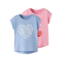 name it M&auml;dchen T-Shirt &raquo;NMFVIGEA 2P CAPSL TOP&laquo; Packung, 2 Baumwolle, regular fit bunt 110