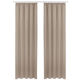 OTTO home Vorhang &raquo;SOLA&laquo; Kr&auml;uselband 1 Stk. tlg. Breite:130 cm, 1 Schal, einfarbig, Verdunkelung grau Polyester, Polyester 245cm, Kr&auml;uselband, 130cm