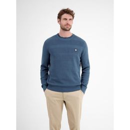 Lerros Herren Lerros Strickpullover mit Logo Stickerei blau M