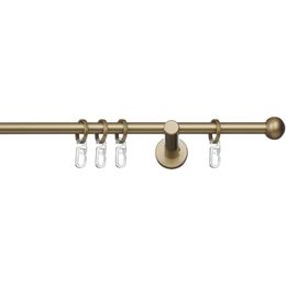 Indeko Gardinenstange &raquo;Formentor&laquo; &Oslash; 12 mm 1 l&auml;ufig-l&auml;ufig Fixma&szlig; Komplett-Set inkl. Ringen und Montagematerial gold Stahl B/L: 120cm &Oslash; 12mm, 1 Stk., 1