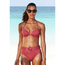 s.Oliver Damen s.Oliver Highwaist-Bikini-Hose &raquo;Rome&laquo; mit abnehmbarem G&uuml;rtel rot 34, N-Gr