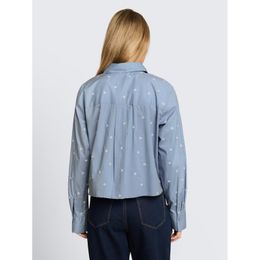 Tom Tailor Denim Damen Tom Tailor Denim Hemdbluse mit Allover-Stickereien blau XXL