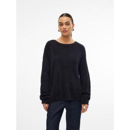 V&eacute;ro Moda Vero Moda Damen Strickpullover &raquo;VMPUFF LS O-NECK PULLOVER BOO&laquo; Materialmix schwarz XS