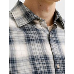 Jack & Jones Jack & Jones Herren Langarmhemd &raquo;JJJAMES FLANNEL SHIRT L/S&laquo; Baumwolle, regular fit blau L, N-Gr