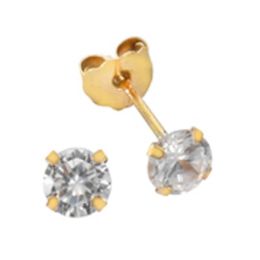 Firetti Damen Paar Ohrstecker &raquo;Schmuck Geschenk Gold 333 Ohrschmuck gl&auml;nzender Klassiker&laquo; mit Zirkonia (synth.) gold 4, Gelbgold 333