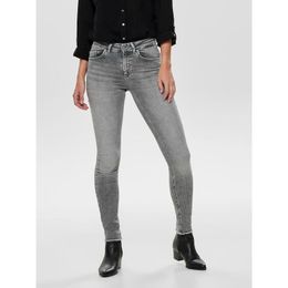 Only Damen Only Skinny-fit-Jeans &raquo;ONLBLUSH MID SK ANK RW REA0918 NOOS&laquo; mit ausgefranstem Saum grau XS (34), L&auml;nge 30
