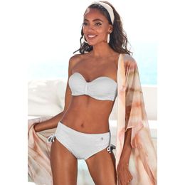 Lascana Damen Lascana B&uuml;gel-Bandeau-Bikini-Top &raquo;Omara&laquo; mit Lochstickerei beige 42, Cup E