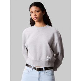 Calvin Klein Jeans Damen Sweatshirt &raquo;FRENCH TERRY WOVEN LABEL CREW&laquo;, Regular fit mit Rundhalsausschnitt S