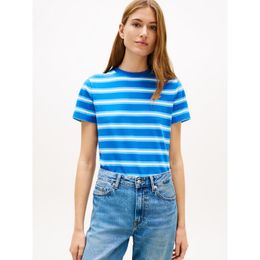 Tommy Hilfiger Damen Kurzarmshirt &raquo;TH SCRIPT REGULAR C-NECK SHORT SLEEVE TEE&laquo; blau S (36/38)