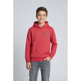 H.I.S. H.I.S Jungen Kapuzensweatshirt &raquo;Kapuzenhoodie mit Logoprint f&uuml;r Jungen&laquo;, f&uuml;r Jungen, mit K&auml;ngurutasche, mit Logodrucken, in Basic Passform rot 176/182