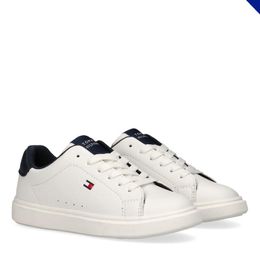 Tommy Hilfiger Kinder Sneaker Freizeitschuh, Halbschuh, Schn&uuml;rer mit dezenten Ziern&auml;hten wei&szlig; 40