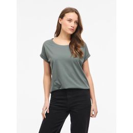 Vila Damen Rundhalsshirt &raquo;VIDREAMERS NEW PURE T-SHIRT/SU-NOOS&laquo; Baumwollmischung, regular fit gr&uuml;n M