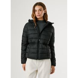 Pepe Jeans Damen Steppjacke &raquo;SALLY SHORT&laquo; mit Kapuze tailliert, mit verstellbarem Kordelzug schwarz XS