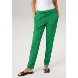 Aniston Casual Damen Aniston CASUAL Schlupfhose in strukturierter Jersey-Qualit&auml;t gr&uuml;n 42, N-Gr