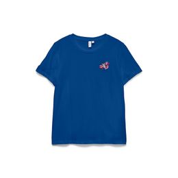 V&eacute;ro Moda Vero Moda Damen Kurzarmshirt &raquo;VMLILAH S/S O-NECK T-SHIRT JRS BTQ&laquo; Baumwolle, regular fit blau XL