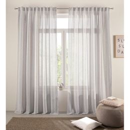 s.Oliver Gardine &raquo;AMEERA&laquo; Multifunktionsband 1 Stk. tlg. mit Leinen, Schal, Wohnzimmer, Schlafzimmer, Vorhang grau Leinen, Polyester, Viskose 175cm, 
