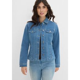 bonprix Damen bonprix Jeansjacke bequeme Passform, mit Brust- und Eingriffstaschen blau 34