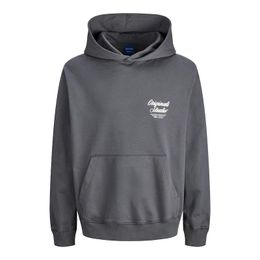 Jack & Jones PlusSize Jack & Jones Plussize Herren Jack & Jones PlusSize Kapuzensweatshirt &raquo;JORNORREBRO TYPO BACK SWEAT HOOD PLS&laquo;, Baumwollmischung, regular fit grau 5XL