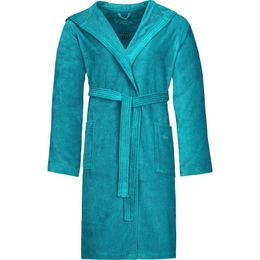 Vossen Unisex-Bademantel &raquo;Texas, ideal f&uuml;r Sauna & Spa, Hotelbademantel, Morgenmantel&laquo; 1 Stk. f&uuml;r Damen & Herren blau Webvelours L L: 112cm