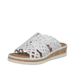Rieker Damen Pantolette Sommerschuh, Hausschuh, Keilabsatz, mit Glitzersteine 39