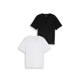 Tom Tailor Herren Tom Tailor T-Shirt Packung, 2 mit V-Ausschnitt, Doppelpack S
