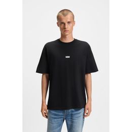 Hugo Herren Hugo T-Shirt &raquo;Nalono&laquo; mit Logodruck, Oversized Look mit Backprint schwarz L