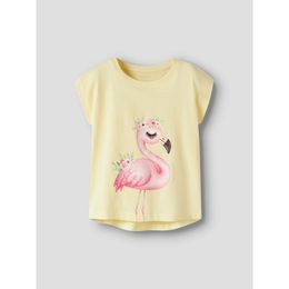 name it M&auml;dchen T-Shirt &raquo;NMFVOTIA CAPSL TOP&laquo; Baumwolle, loose fit gelb 110
