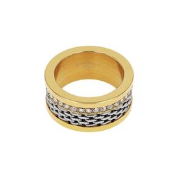 Tom Tailor Damen Tom Tailor Fingerring mit Zirkonia (synth.) gold 62, Edelstahl, 10,5mm