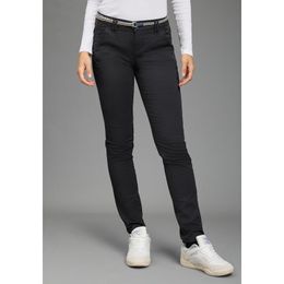 Kangaroos Damen Kangaroos Chinohose in schmaler Form, mit Kordel zu binden schwarz 34, N-Gr