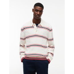 Tommy Jeans Herren Polokragenpullover &raquo;REGULAR STRIPE CABLE KNIT POLO&laquo; Regular fit mit Polokragen XL