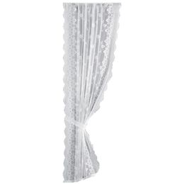 Weckbrodt-Gardinen Vorhang &raquo;Siena&laquo; Kr&auml;uselband 2 Stk. tlg. Jacquard, halbtransparent, Bord&uuml;re, mit Raffhalter, Gardine, Store wei&szlig; Jacquard, Polyester 175cm, Kr&auml;uselband