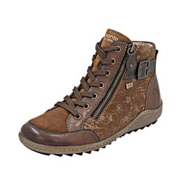 Remonte Damen Schn&uuml;rboots Winterboots, Stiefelette, Casual Boots, wasserabweisende TEX-Membran braun 38