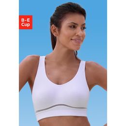 active by Lascana LASCANA ACTIVE Sport-BH mit LA-Buchstaben aus funkelnden Pailletten aus Coolmax-Material wei&szlig; 80, Cup C Sport-BH
